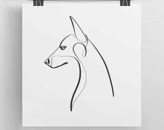 Doberman drawing | Etsy