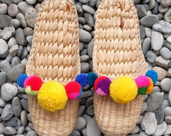 Straw sandals | Etsy