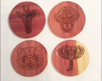 Animal coasters | Etsy
