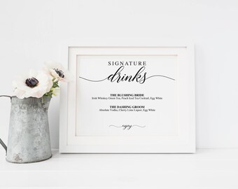 Signature drink sign | Etsy