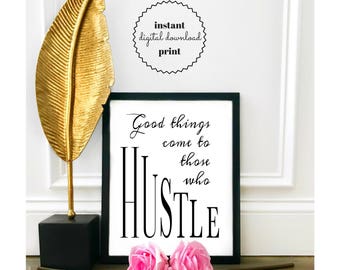 Hustle print | Etsy
