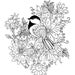 Adult Coloring Page Bird with bird's nest original art