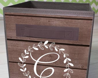 Monogram storage bin | Etsy