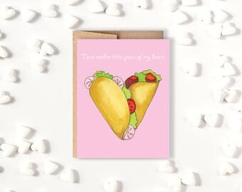 Taco valentine card | Etsy