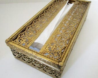 Gold tissue box | Etsy