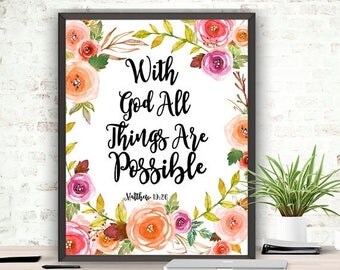 Matthew 19 26 | Etsy