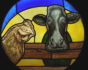 Stained glass cow | Etsy