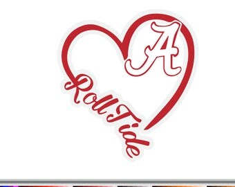 Roll Tide with Heart SVG and PNG Files Alabama Roll Tide Roll