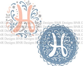 Monogram h svg | Etsy