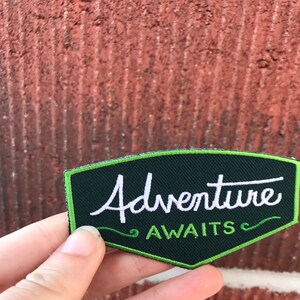 Adventure Awaits Patch Iron on Explorer Embroidered Badge