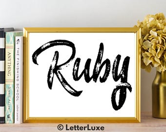 Ruby name art | Etsy