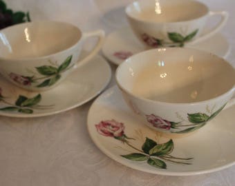 Pink rose tea set | Etsy