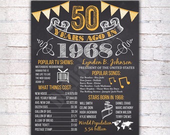 1968 birthday board | Etsy