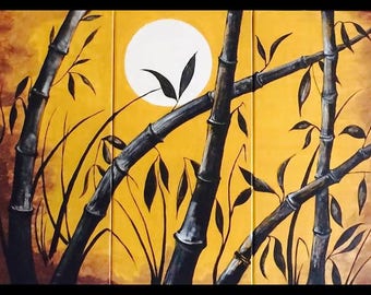 Bamboo painting | Etsy