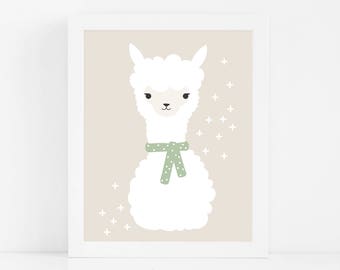Llama nursery print Printable gift for children Kids room