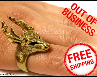 Elk antler ring | Etsy