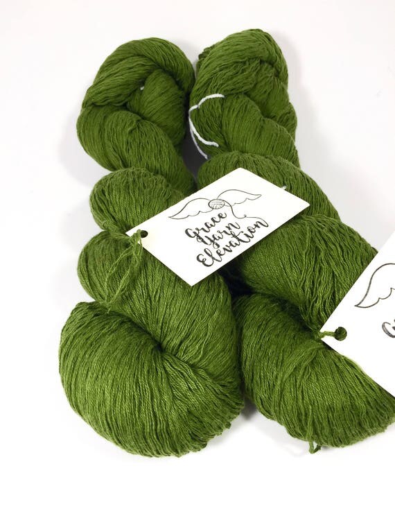 100% Cotton Yarn Reclaimed Yarn Green Yarn Fingering