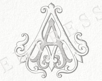 Aa monogram | Etsy