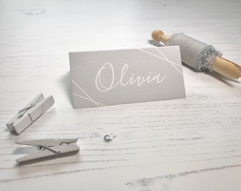 Grey place cards | Etsy