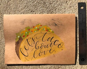 Taco valentine card | Etsy