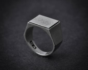 Square signet ring | Etsy