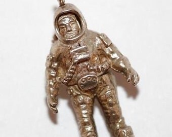 Vintage Astronaut NASA Space Charm Silver Tone