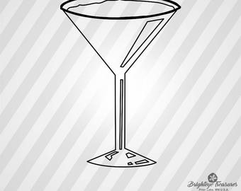 Cocktail glass svg | Etsy
