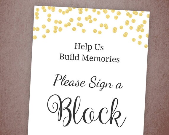 Please Sign a Block Please Decorate A Block Sign Printable