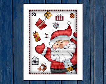 Santa cross stitch | Etsy