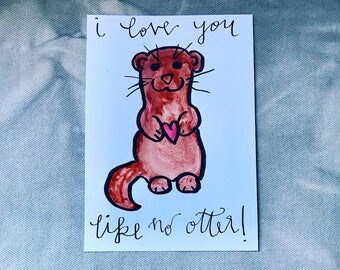 Love you like no otter Letterpress Card