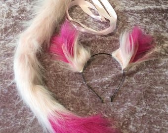 Pink fox tail | Etsy