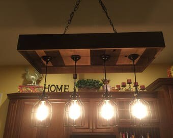 Wood light fixture | Etsy