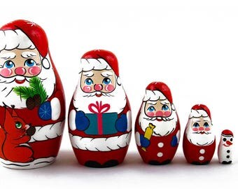 Santa nesting dolls | Etsy