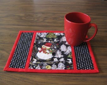 Snowman mug rugs | Etsy