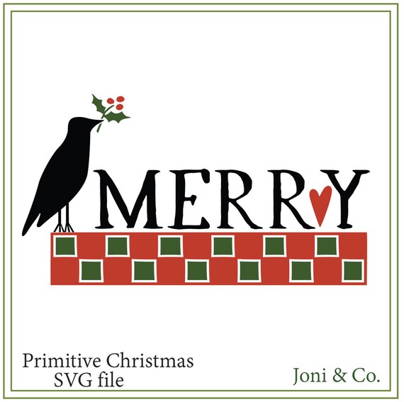 Primitive Christmas svg Primitive Christmas Crow