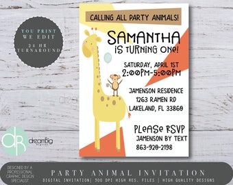 Party animal invite | Etsy