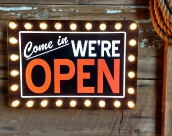 Lighted open sign | Etsy