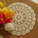 Large lace doily White elegant crochet doilies Table