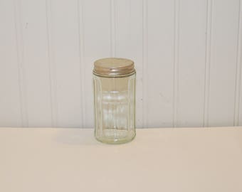 Ribbed glass jar | Etsy