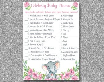 Celebrity Baby Shower Game Elephant Celebrity Baby Name