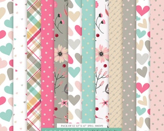 Valentine Frame Digital Clipart I Love You Digital Frame Pink