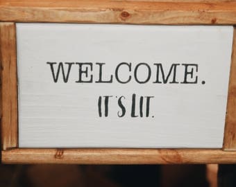 Funny welcome sign | Etsy