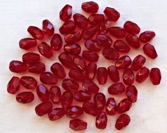 Lot of 50 3mm Ruby Red light garnet Czech glass beads