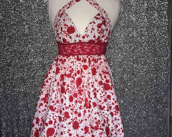 Adult Halloween Costume Blood Splatter Dress Apocalypse