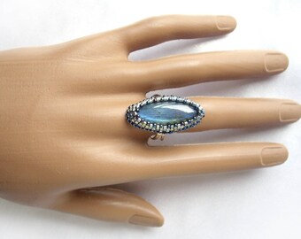 Blue stone ring | Etsy