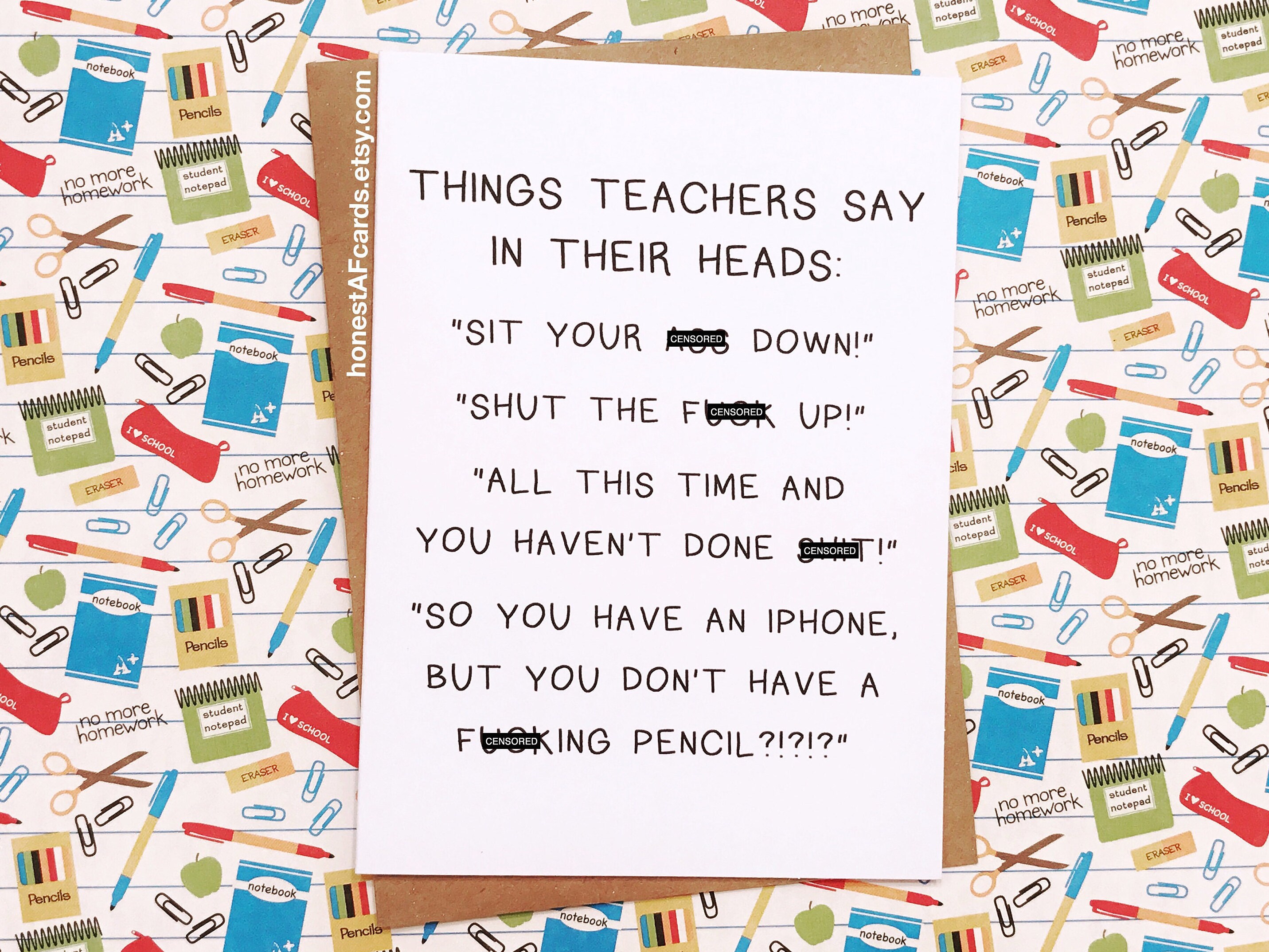 Funny Card For Teacher Funny Teacher Appreciation Card Funny Card For Teacher Funny Teacher Appreciation Card