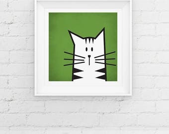 Modern cat art | Etsy