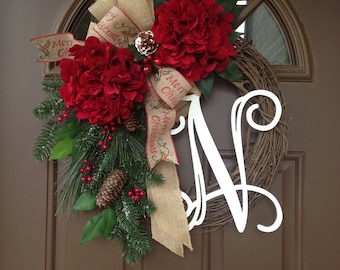 Monogram wreath | Etsy