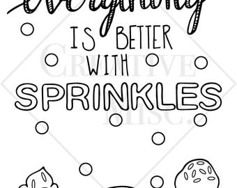 Donut With Sprinkles Coloring Pages Coloring Pages