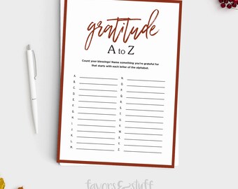 Thankful ABC Game. Printable Thanksgiving Alphabet Game. Great